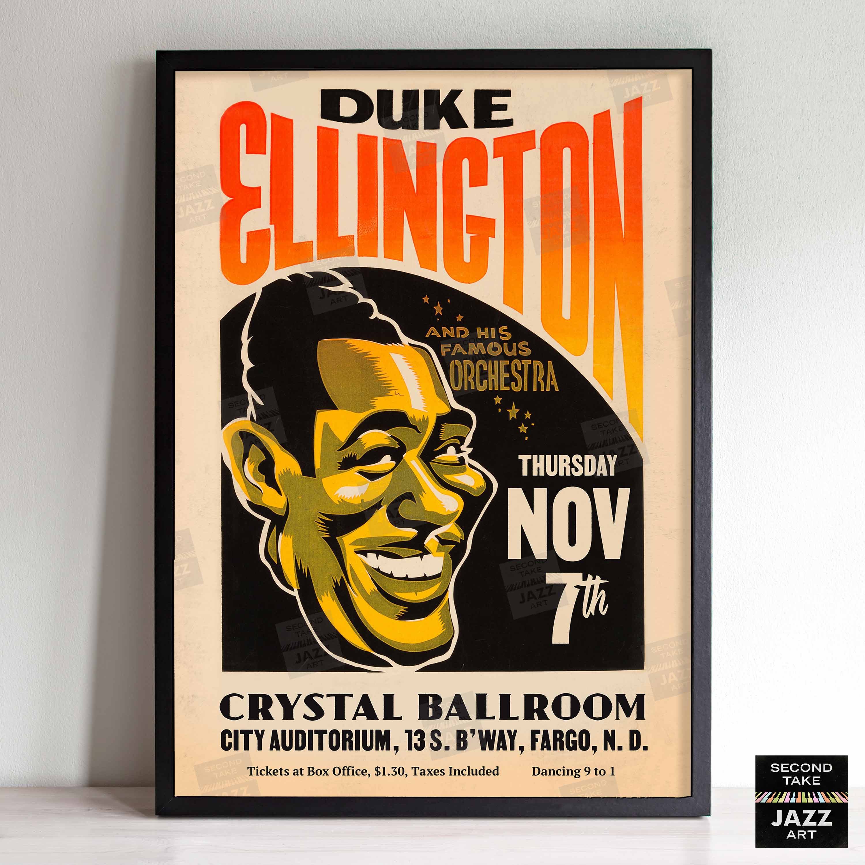 Duke Ellington Orchestra jazz poster - Fargo - 1940 – SecondTakeJazzArt