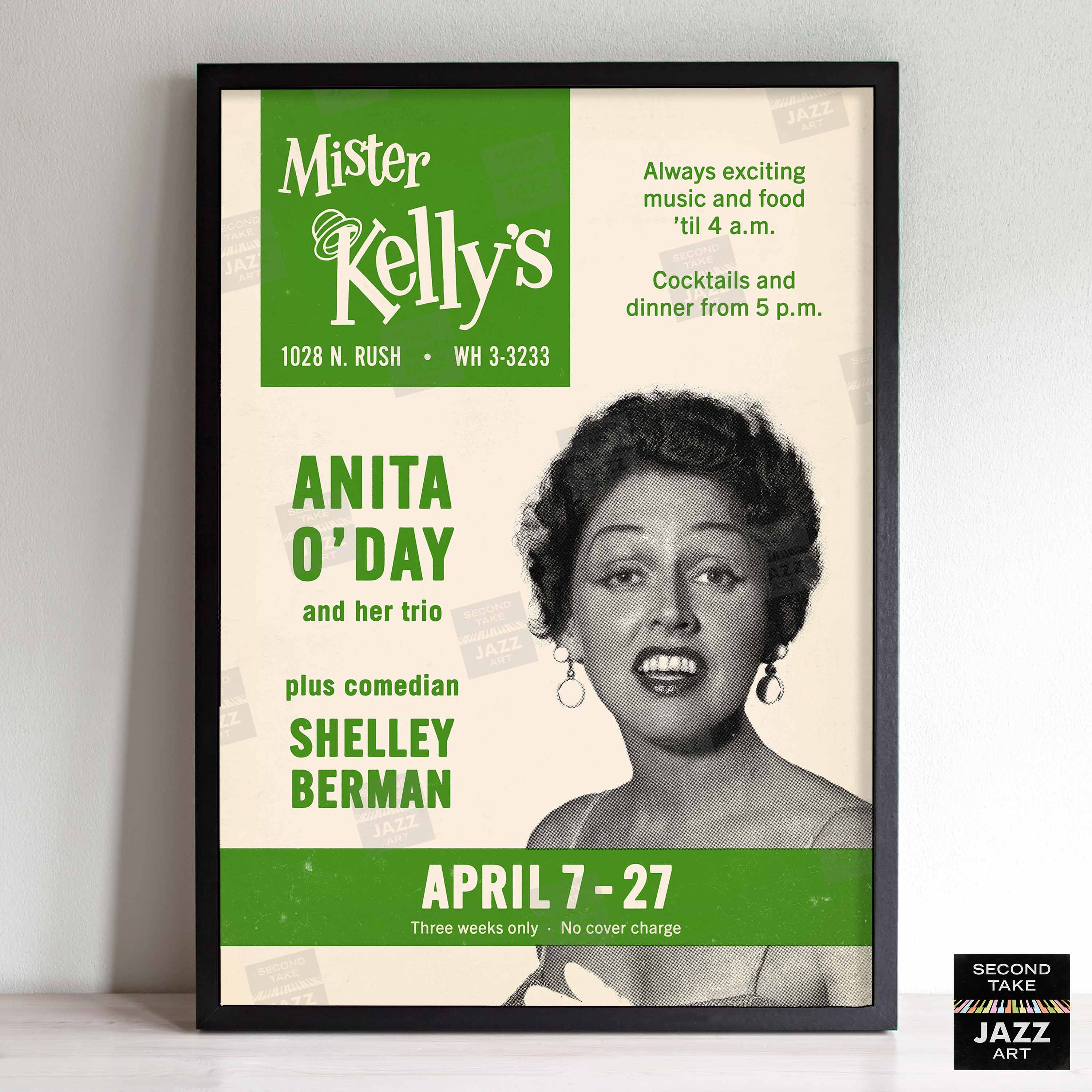 Anita O'Day jazz poster - Mister Kelly's - Chicago - 1958 – SecondTakeJazzArt