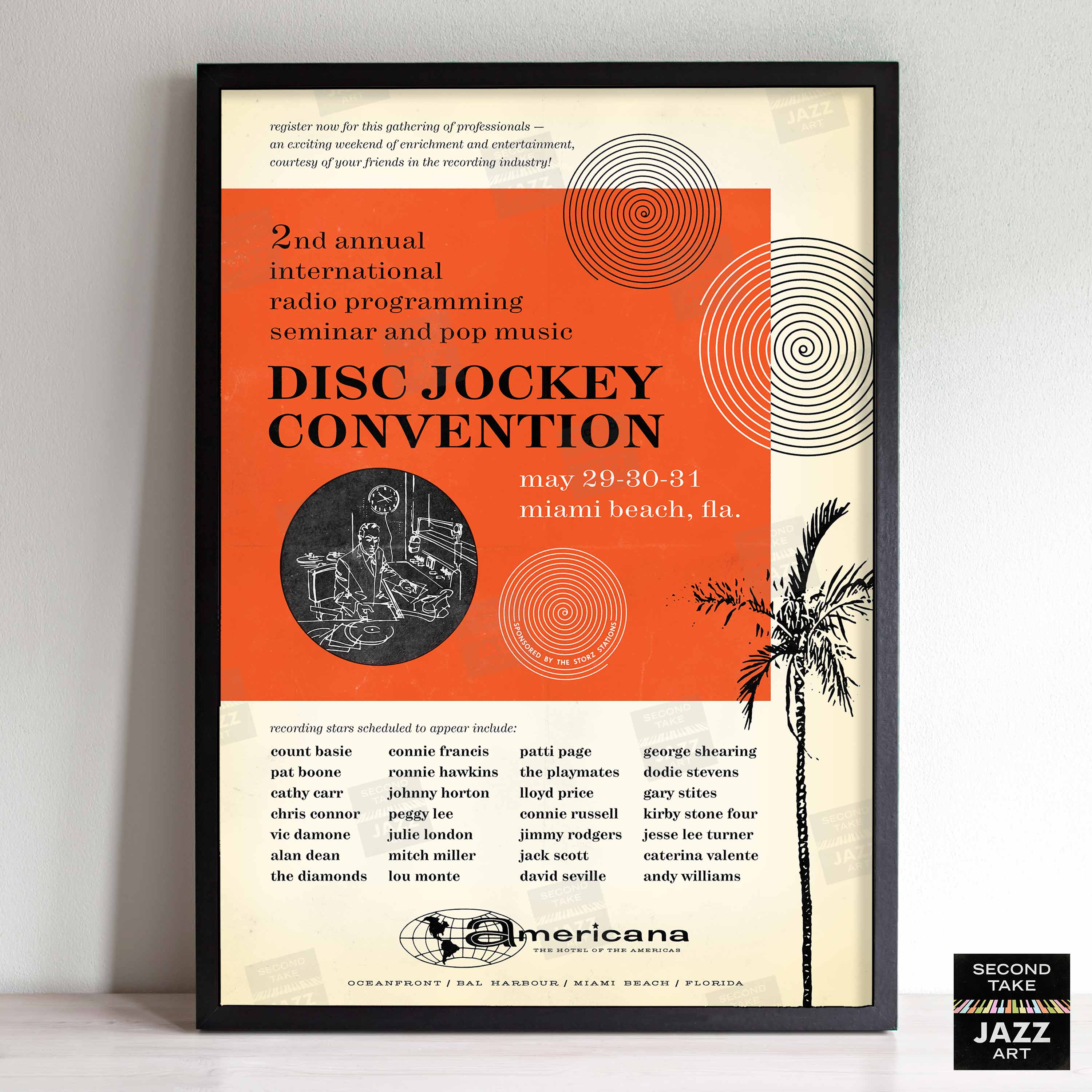 1959 Miami DJ Convention jazz poster - Peggy Lee, George Shearing, Cou ...