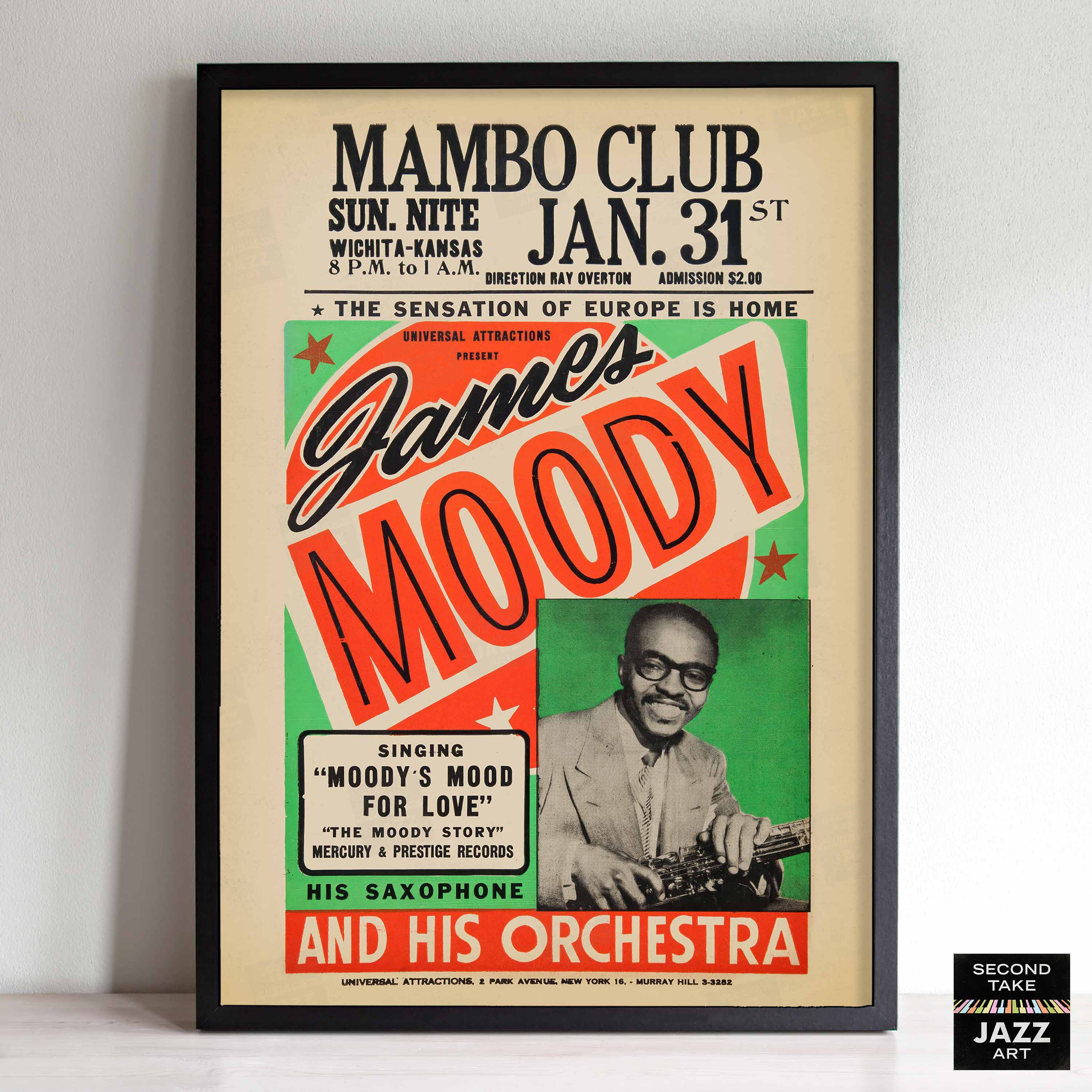 James Moody jazz poster - Mambo Club - Wichita, KS - 1960 ...