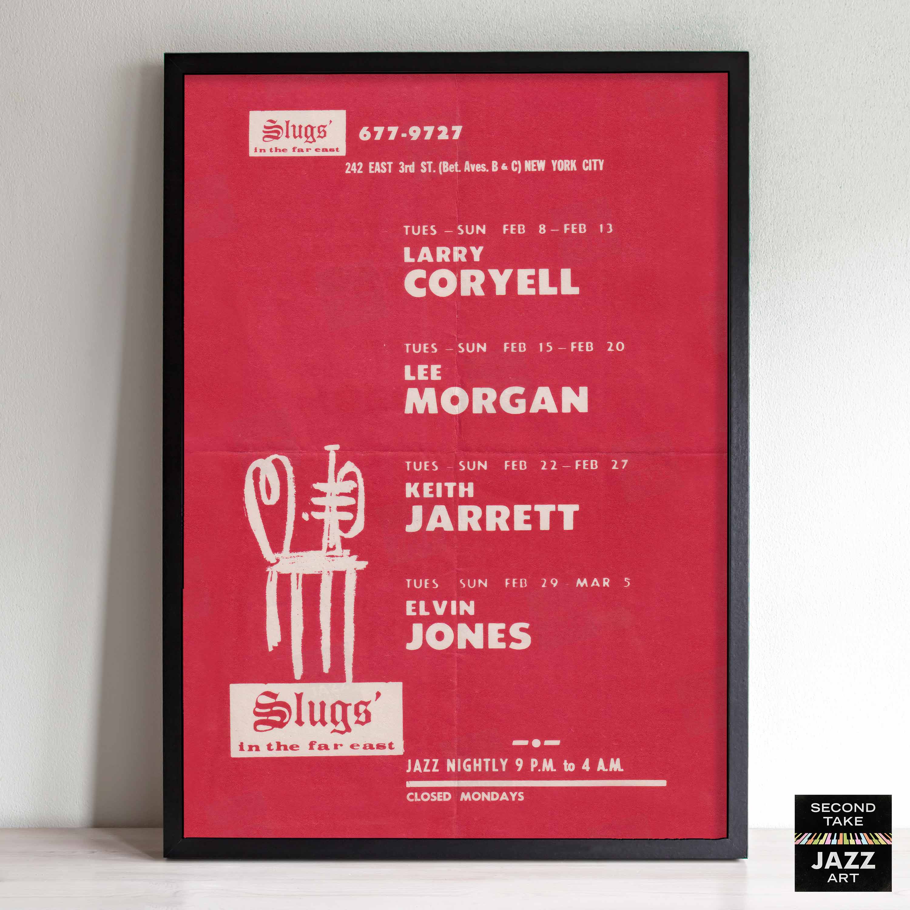 Lee Morgan jazz poster - Last Night at Slugs' - 1972 – SecondTakeJazzArt